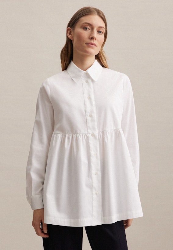Women Shirt Blouse Uni white | Seidensticker