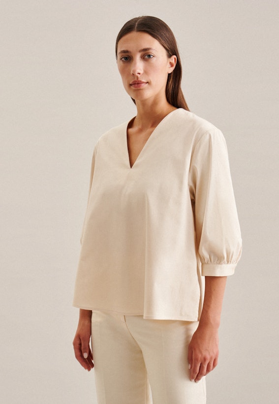 Women 3/4-sleeve Satin Tunic ecru | Seidensticker