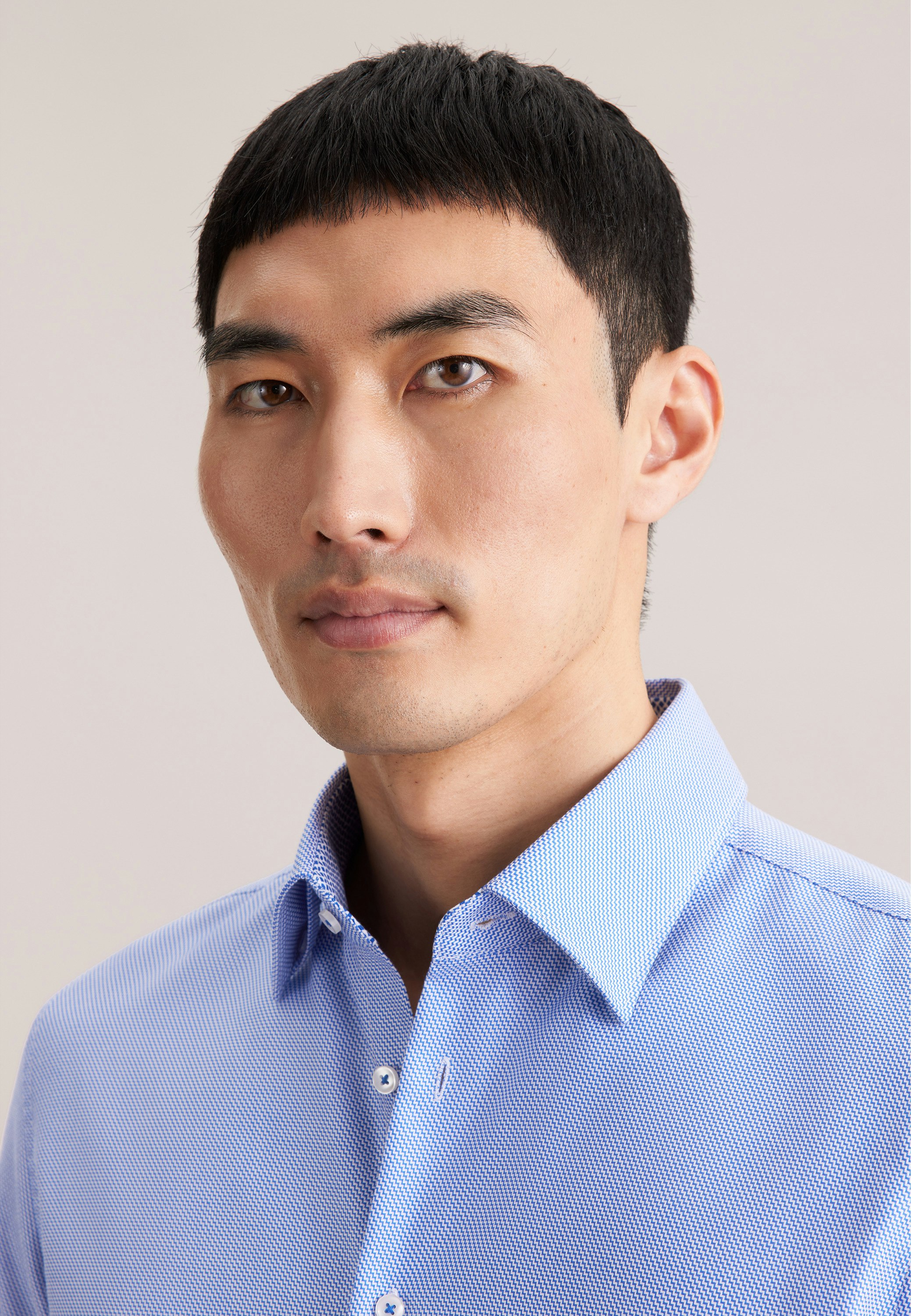 Herren X-Slim Business Hemd Struktur mittelblau | Seidensticker